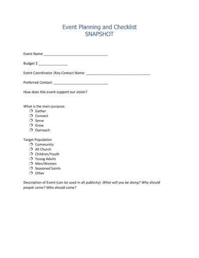 50 Professional Event Planning Checklist Templates ᐅ TemplateLab