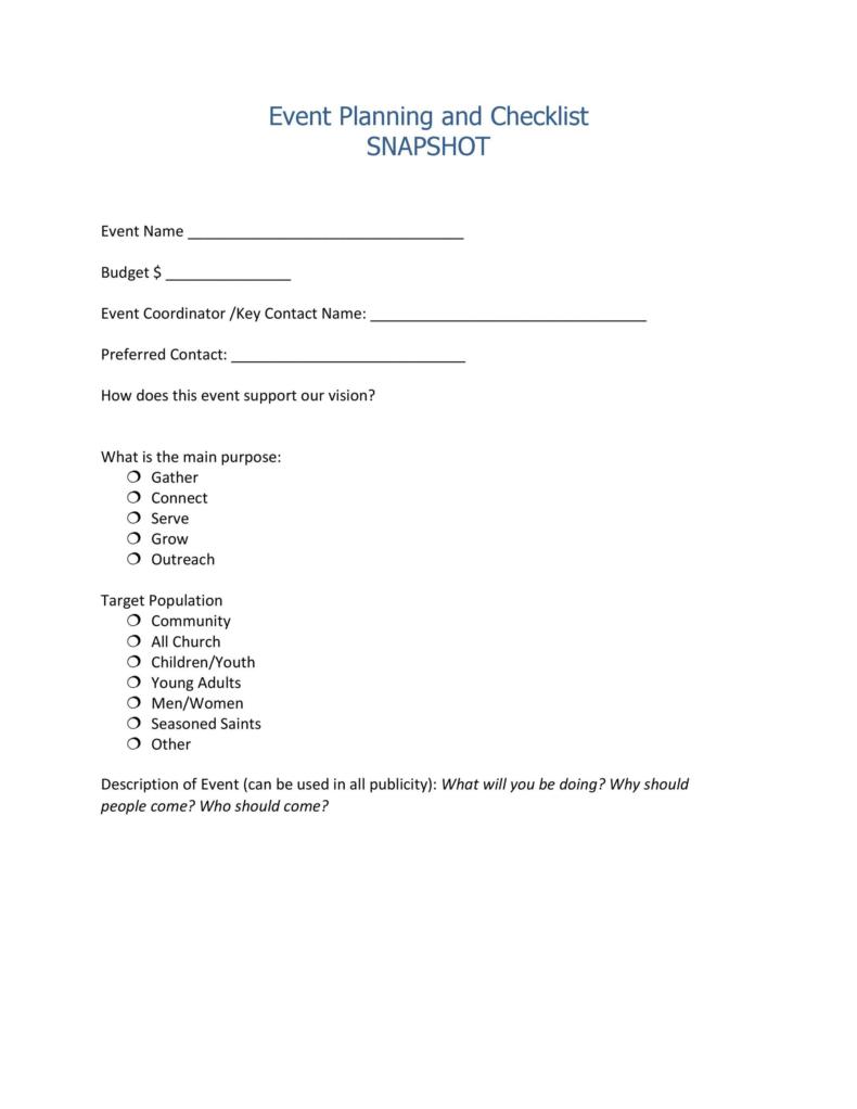 50 Professional Event Planning Checklist Templates ᐅ TemplateLab