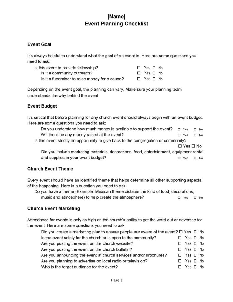 50 Professional Event Planning Checklist Templates ᐅ TemplateLab