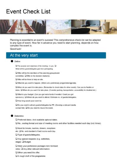 50 Professional Event Planning Checklist Templates ᐅ TemplateLab