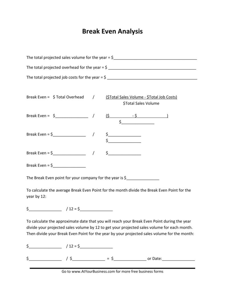 41 Free Break Even Analysis Templates & Excel Spreadsheets ᐅ TemplateLab