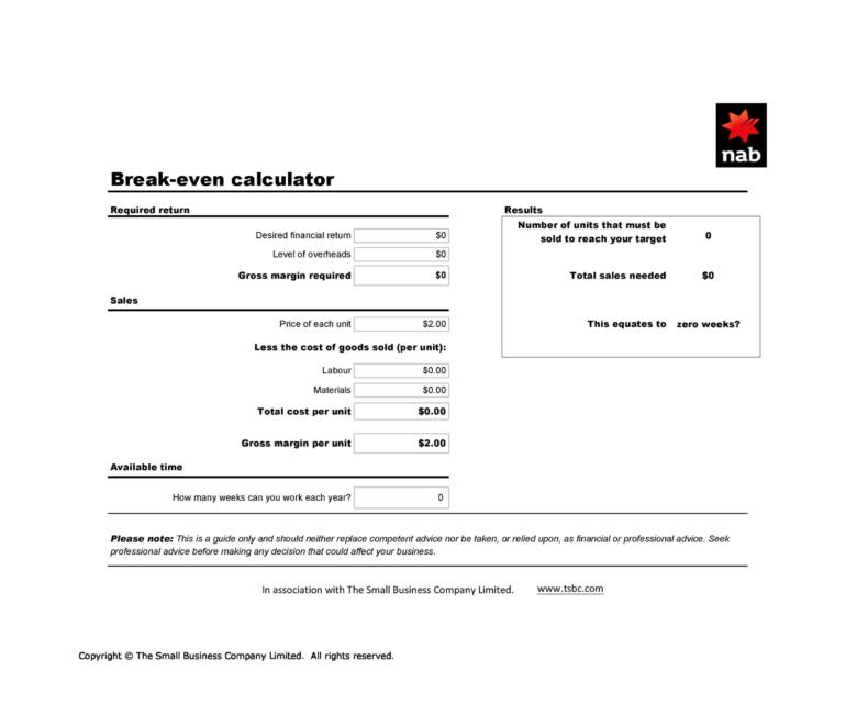 41 Free Break Even Analysis Templates & Excel Spreadsheets ᐅ TemplateLab