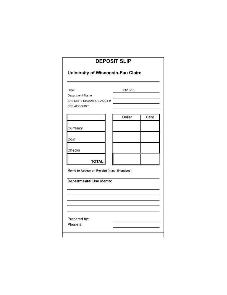 37 Bank Deposit Slip Templates & Examples ᐅ TemplateLab