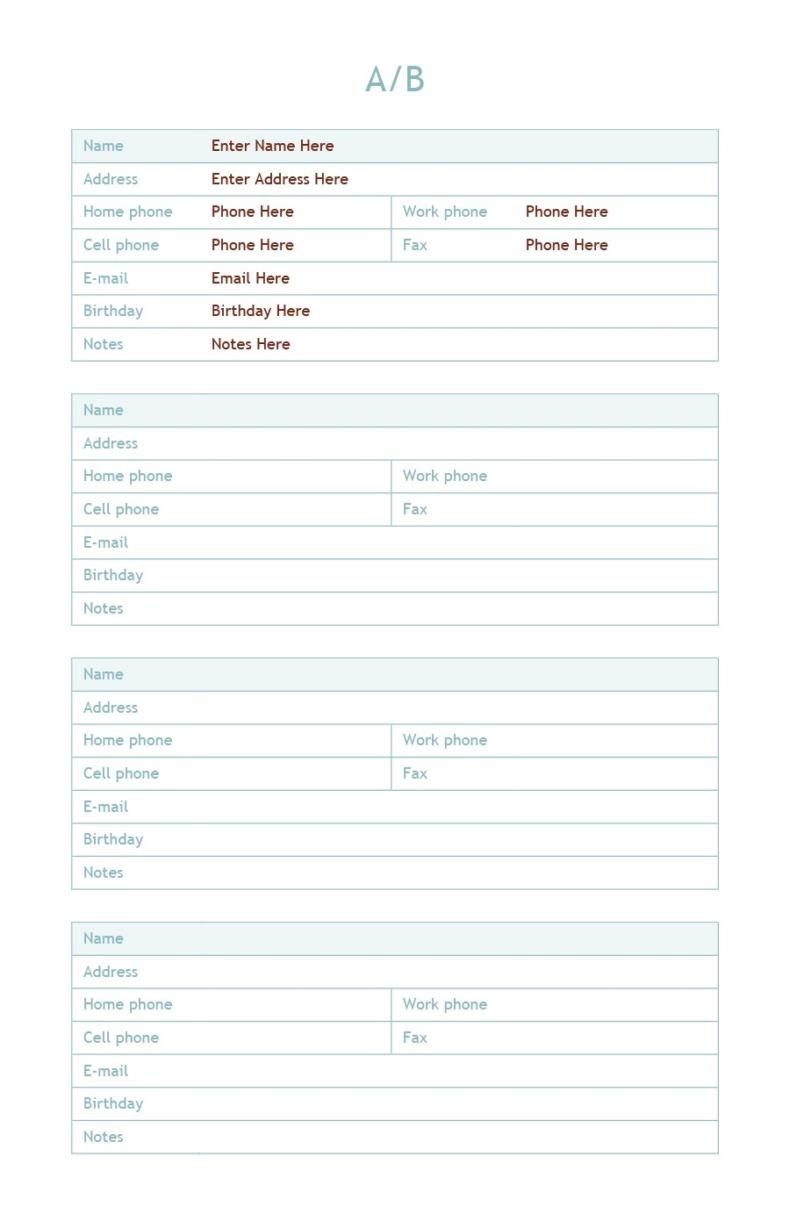 48 Phone & Email Contact List Templates [Word, Excel, PDF]