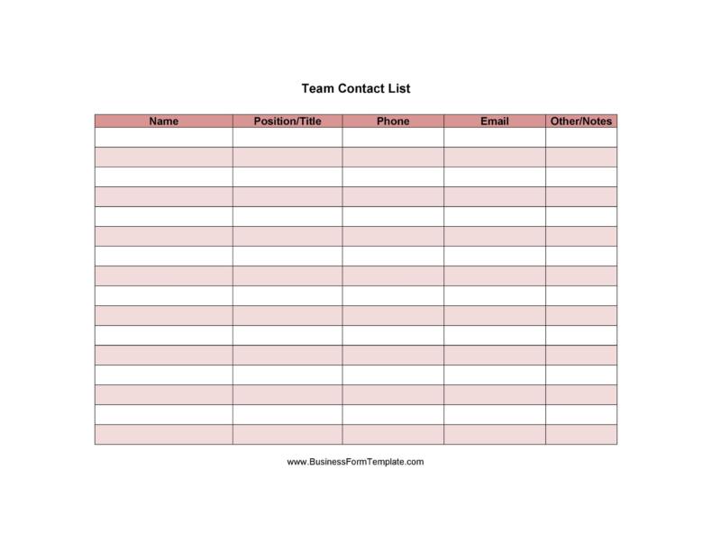 48 Phone & Email Contact List Templates [Word, Excel, PDF]