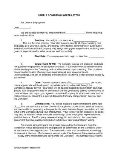 36 Free Commission Agreements (Sales, Real Estate, Contractor)