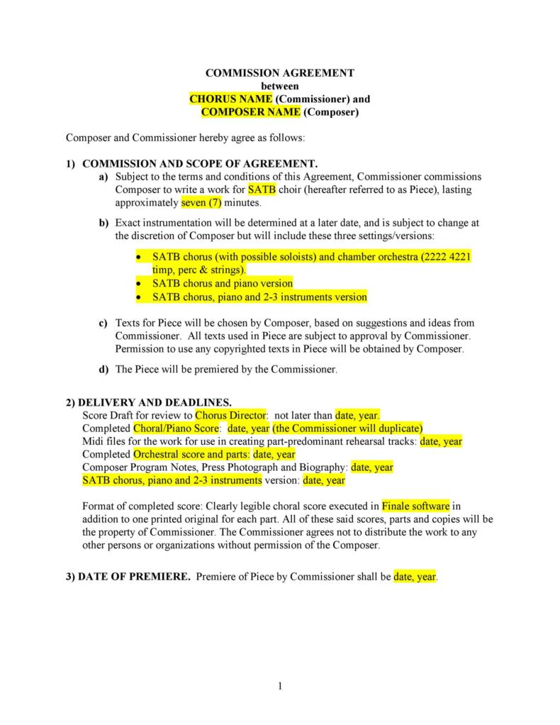 36 Free Commission Agreements (Sales, Real Estate, Contractor)