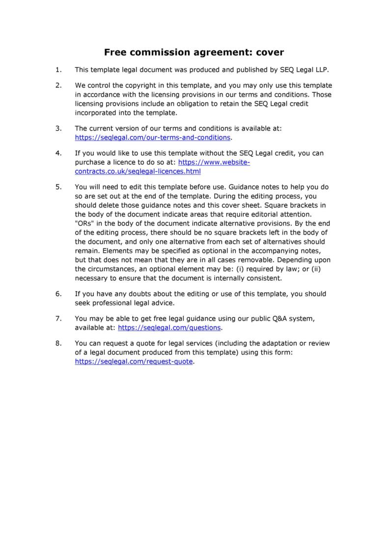 36 Free Commission Agreements (Sales, Real Estate, Contractor)