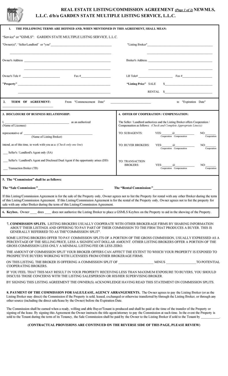 36 Free Commission Agreements (Sales, Real Estate, Contractor)