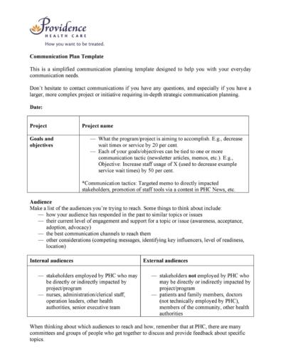 37 Simple Communication Plan Examples (+ Free Templates) ᐅ TemplateLab