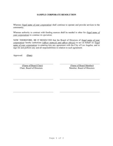 37 Free Corporate Resolution Templates [& Forms] ᐅ TemplateLab