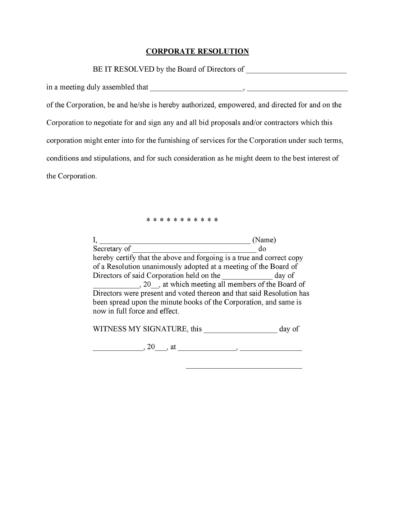 37 Free Corporate Resolution Templates [& Forms] ᐅ TemplateLab