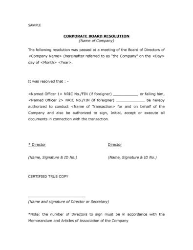 37 Free Corporate Resolution Templates [& Forms] ᐅ TemplateLab