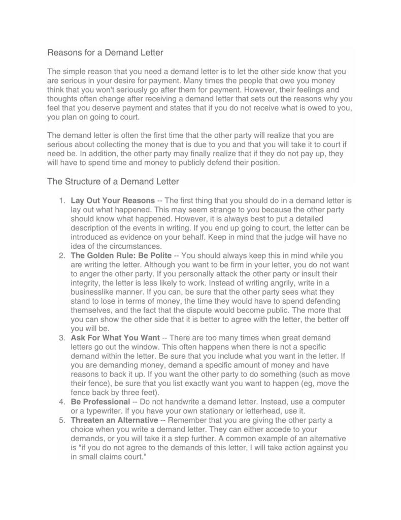 40 Strong Demand Letter Templates (Free Samples) ᐅ TemplateLab