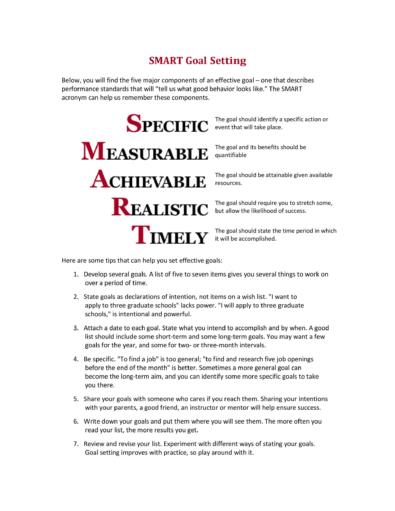 41 S.M.A.R.T Goal Setting Templates & Worksheets ᐅ TemplateLab