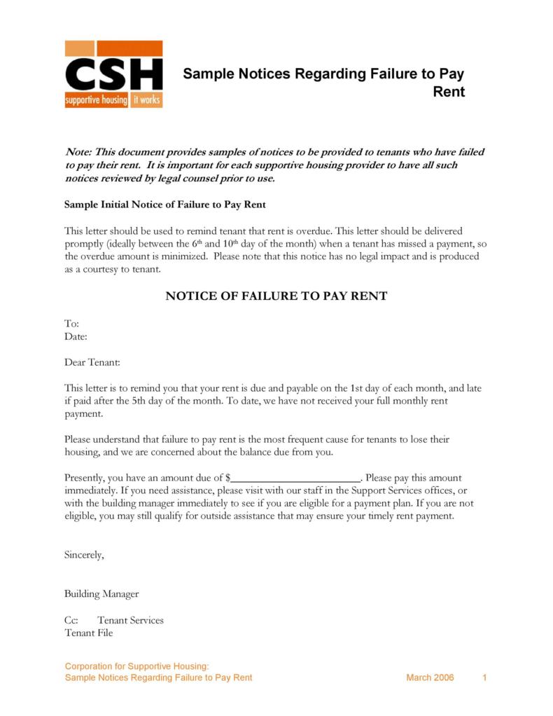 34 Printable Late Rent Notice Templates ᐅ TemplateLab