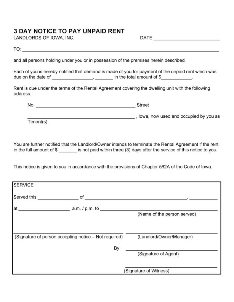 34 Printable Late Rent Notice Templates ᐅ TemplateLab