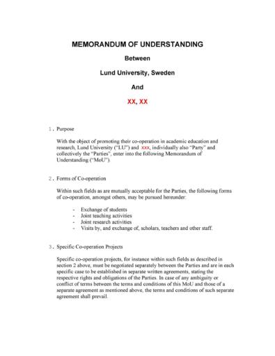 50 Free Memorandum of Understanding Templates [Word]