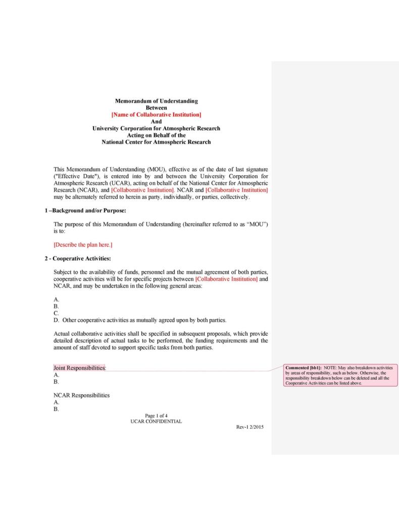 50 Free Memorandum of Understanding Templates [Word]