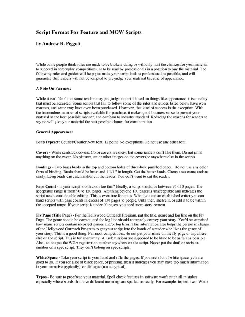 37 Creative Screenplay Templates [& Screenplay Format Guide] ᐅ TemplateLab