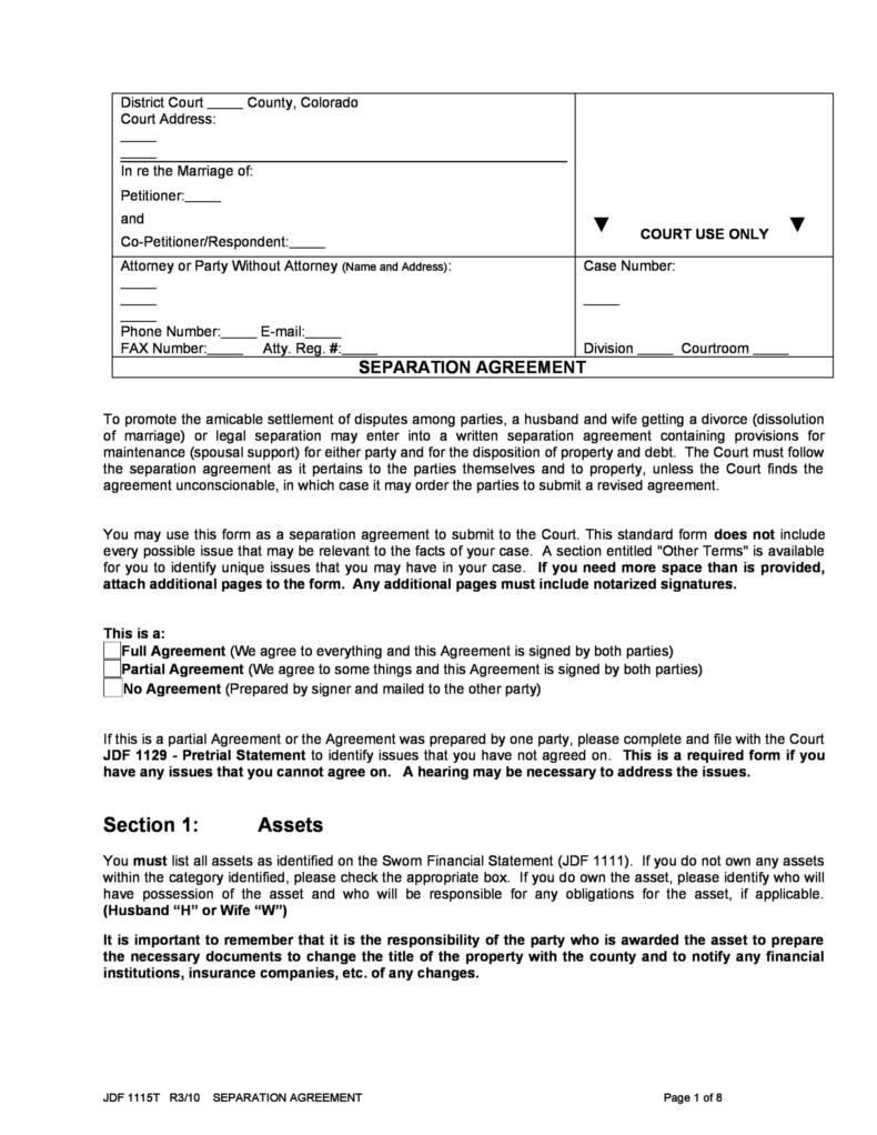 43 Best Separation Agreement Templates (& Separation Papers)