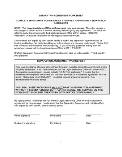 43 Best Separation Agreement Templates (& Separation Papers)