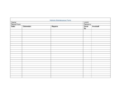 43 Printable Vehicle Maintenance Log Templates ᐅ TemplateLab