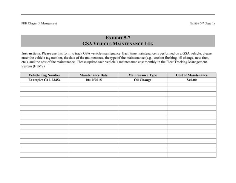 43 Printable Vehicle Maintenance Log Templates ᐅ TemplateLab