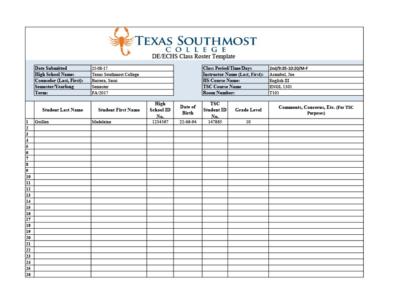 46 Class Roster Templates [& Class List Examples]