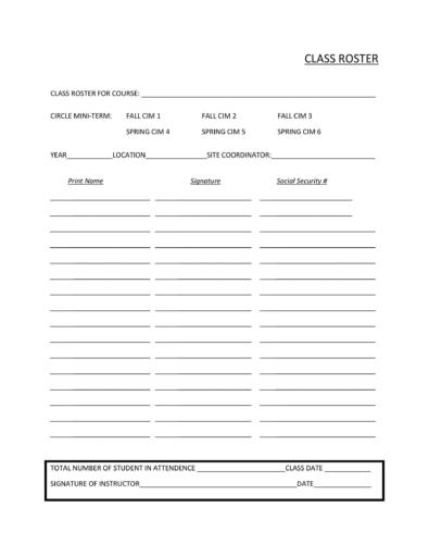 46 Class Roster Templates [& Class List Examples]