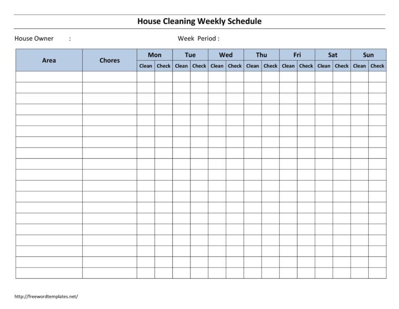 40 Printable House Cleaning Checklist Templates ᐅ TemplateLab
