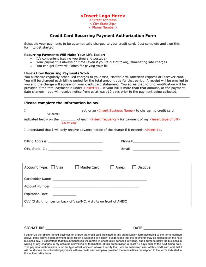 43 Credit Card Authorization Forms Templates {Ready-to-Use}