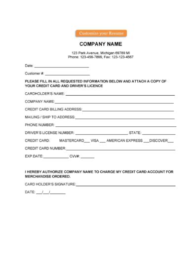 43 Credit Card Authorization Forms Templates {Ready-to-Use}