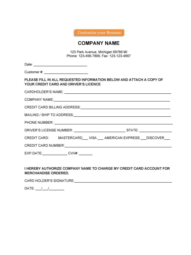 43 Credit Card Authorization Forms Templates {Ready-to-Use}