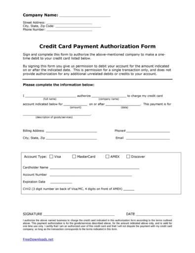43 Credit Card Authorization Forms Templates {Ready-to-Use}