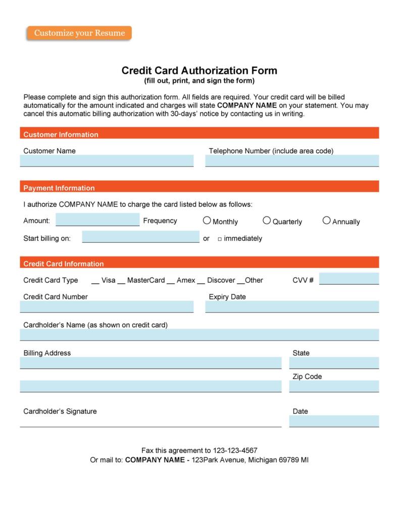 43 Credit Card Authorization Forms Templates {Ready-to-Use}