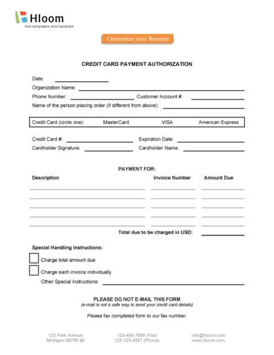 43 Credit Card Authorization Forms Templates {Ready-to-Use}