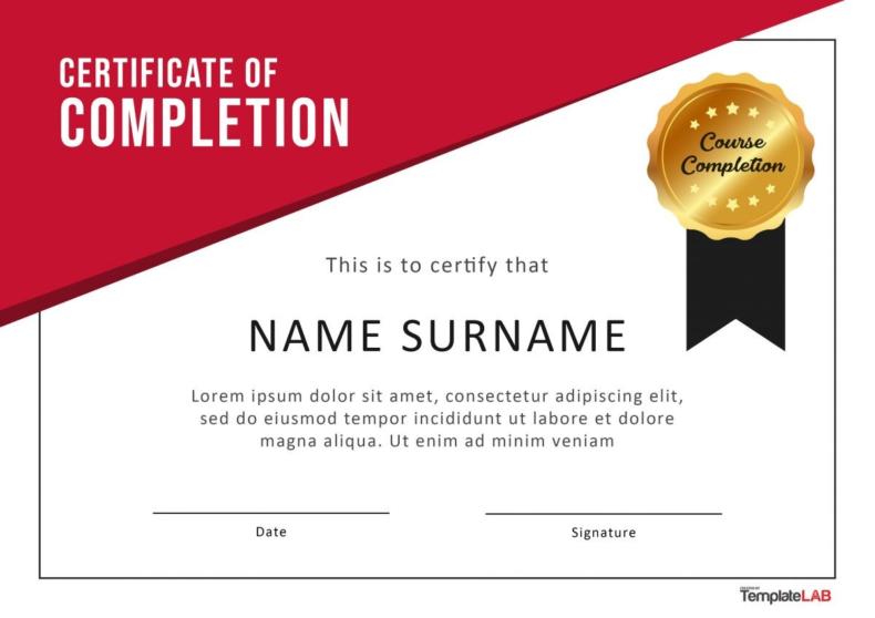23 Free Certificate of Completion Templates [Word, PowerPoint]