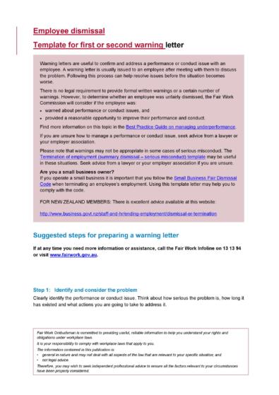 49 Professional Warning Letters (Free Templates) ᐅ TemplateLab