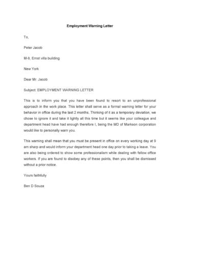 49 cartas de advertencia profesionales (plantillas gratuitas) - Mundo ...