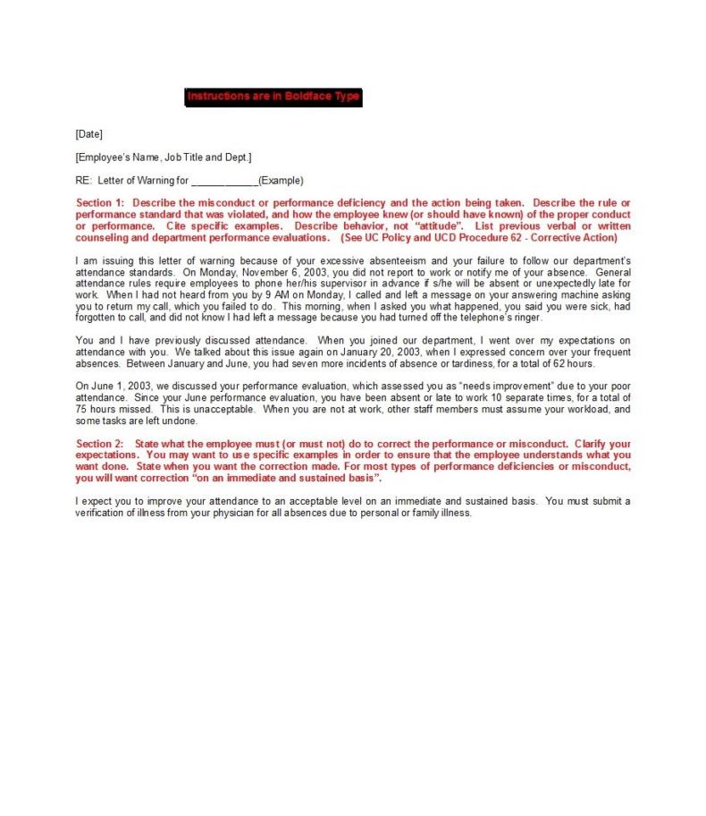 49 Professional Warning Letters (Free Templates) ᐅ TemplateLab
