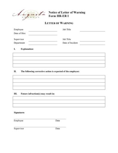 49 Professional Warning Letters (Free Templates) ᐅ TemplateLab