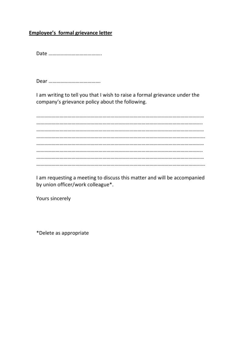 37 Editable Grievance Letters (Tips & Free Samples) ᐅ TemplateLab