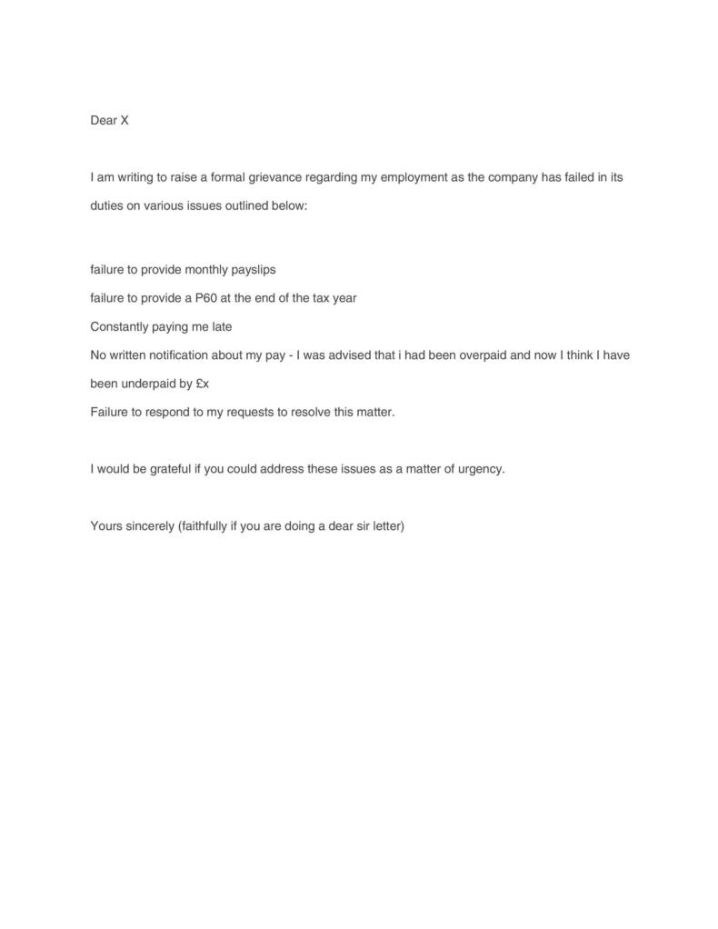 37 Editable Grievance Letters (Tips & Free Samples) ᐅ TemplateLab