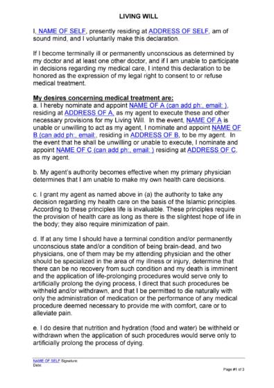 50 Free Living Will Templates & Forms [Word] ᐅ TemplateLab
