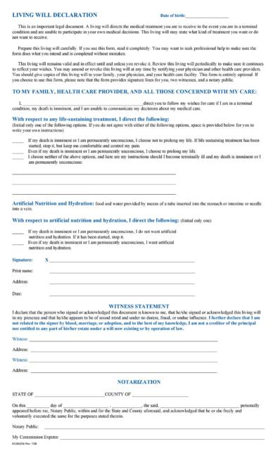 50 Free Living Will Templates & Forms [Word] ᐅ TemplateLab