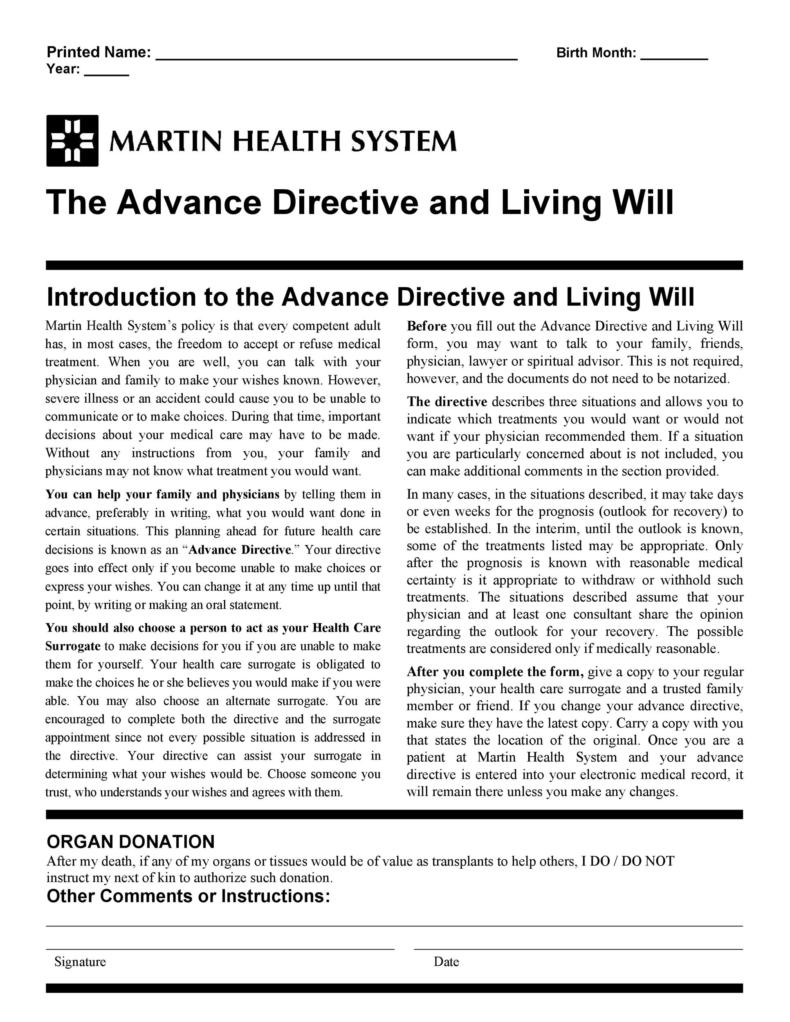 50 Free Living Will Templates & Forms [Word] ᐅ TemplateLab
