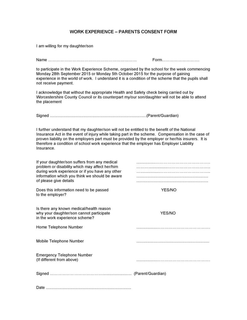 50 Printable Parental Consent Form & Templates ᐅ TemplateLab