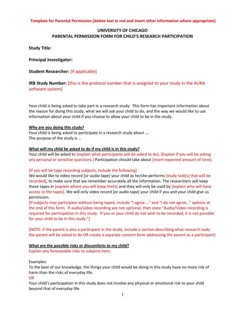 50 Printable Parental Consent Form & Templates ᐅ TemplateLab
