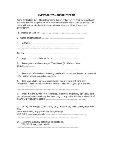50 Printable Parental Consent Form & Templates ᐅ TemplateLab